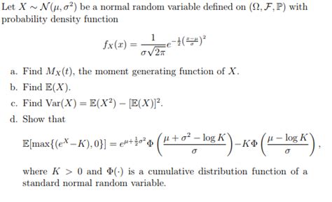 solved let x ~ n μ σ2 be a normal random variable defined