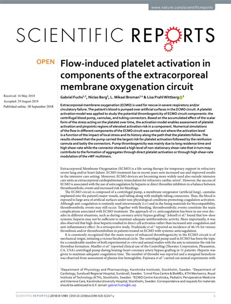 Pdf Flow Induced Platelet Activation In Components Of The