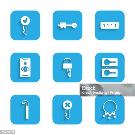 Set Lock Picks For Lock Picking Wrong Key Bunch Of Keys Casting Crowbar Eye Scan Password