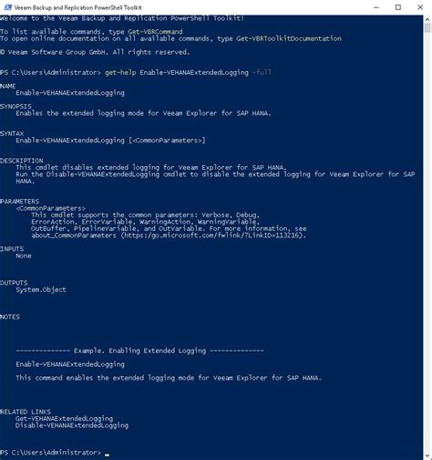 Using Get Help Veeam Explorers Powershell Reference