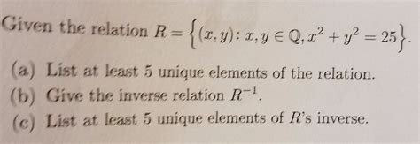 solved given the relation r { x y x y elementof q x 2