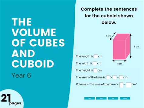 Calculating The Volume Of A Cuboid Teaching Resources National Curriculum Printable