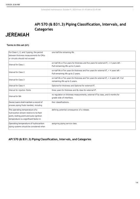 Api 570 And B313 Piping Classification Intervals And Categories Api 570 And B313 Piping Classification Intervals And Categories