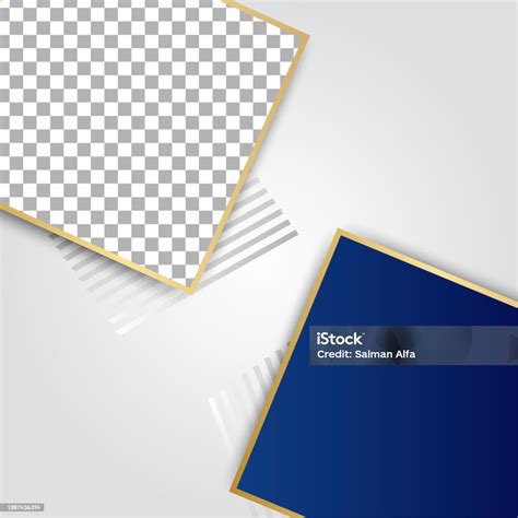 프레임 스퀘어 트랜스파넌트 블루 골드 컬러풀한 세일 포스트 디자인 템플릿 배경 0명에 대한 스톡 벡터 아트 및 기타 이미지