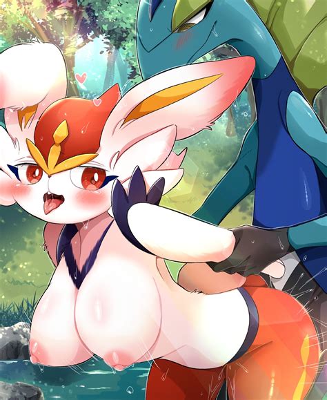 Rule 34 Ambiguous Penetration Anthro Blue Body Blush Breasts Cinderace Duo Female Fur