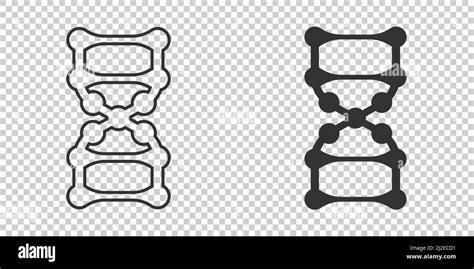 Dna Molecule Icon In Flat Style Atom Vector Illustration On White Isolated Background