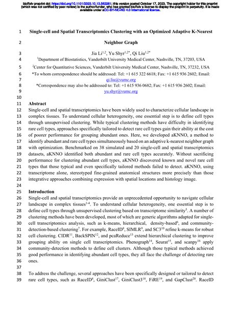 Pdf Single Cell And Spatial Transcriptomics Clustering With An