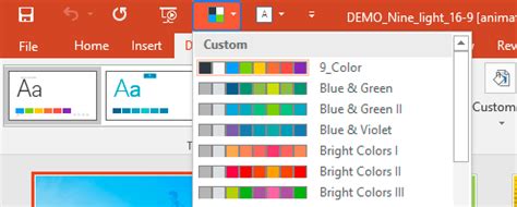 PowerPoint How To Change A Color Scheme Of The Presentation To A Different Preinstalled Color