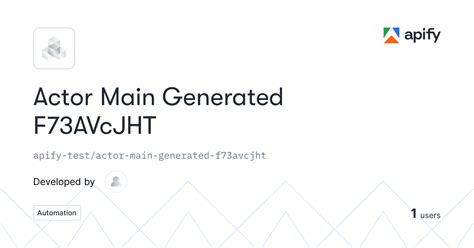 Actor Main Generated F73avcjht Api In Python · Apify
