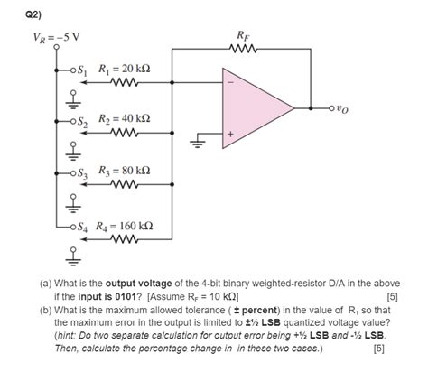Solved A What Is The Output Voltage Of The 4 Bit Binary