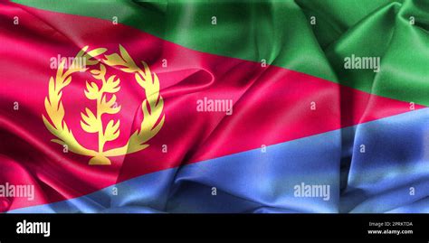 Eritrea Flag Realistic Waving Fabric Flag Stock Photo Alamy