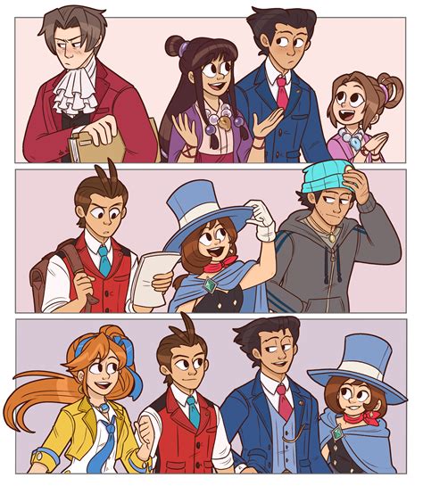 phoenix wright maya fey miles edgeworth apollo justice trucy wright and 2 more ace