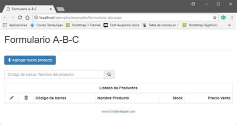 Tyrodeveloper Formulario A B C Con Sql Server Aspnet Y Angularjs