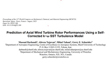 Prediction Of Axial Wind Turbine Rotor Performances Using A Self Corrected K−ω Sst Turbulence Model