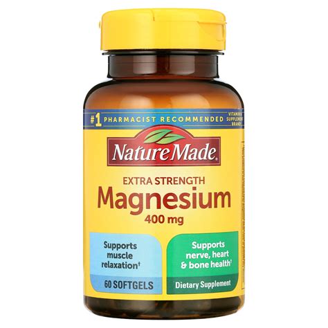 Nature Made Magnesium 400mg Extra Strength Softgels Muscle Relaxation And Heart Health Support