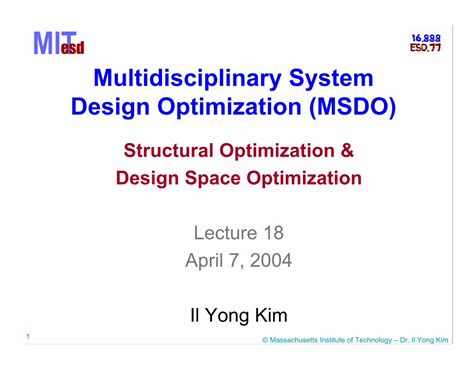 Pdf Multidisciplinary System Design Optimization Msdo · On Cad Integrated Structural