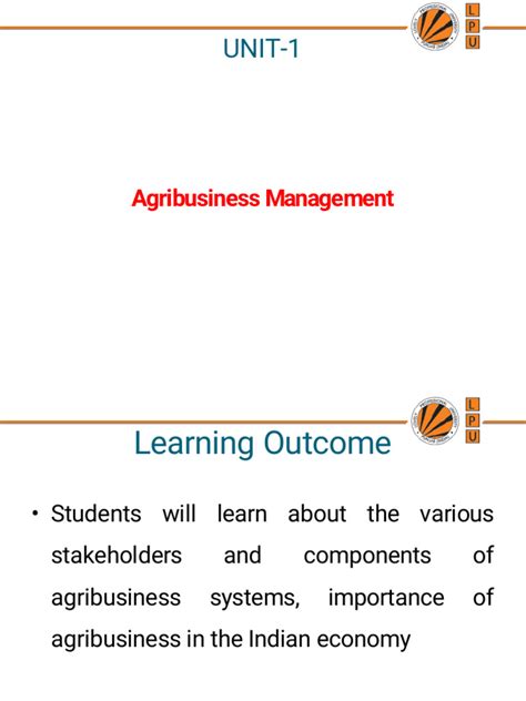 Unit 1 Introduction To Agribusiness Management Pdf Agribusiness Agriculture