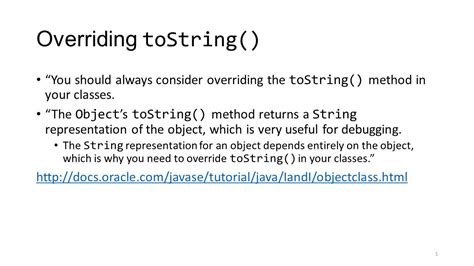 Overriding Tostring Ppt Video Online Download