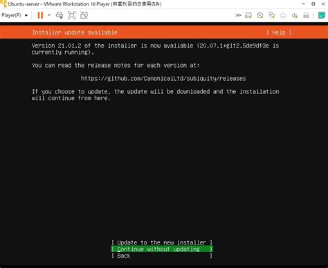 【図解】vmware Workstation Player：初期設定 Ubuntu Server 2004 Lts インストール手順
