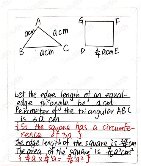 Solved The Diagram Below Shows An Equilater Ngleand A Square Given The Triangle Hals The Same