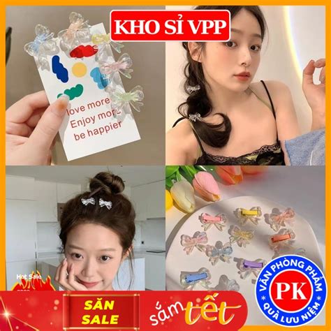Kẹp Tóc Nơ Nhựa Acrylic Đáng Yêu Cho Bé Gái Kẹp Tóc Mái Mini Trong