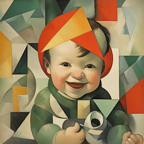 Premium Photo Illustration Of A Cute Happy Baby By Pablo Picasso And Georges