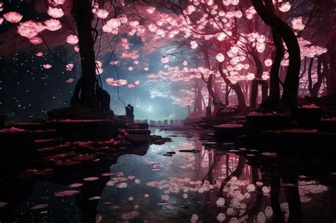 Anime Cherry Blossom Wallpaper 4k Dark Night Fog Images Free Download