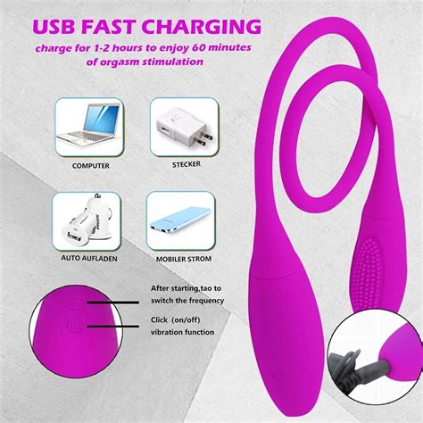 Vibrating Double Ended Dildo Clitoris Vibrator Anal Butt Plug Couple Sex Toy Les Ebay