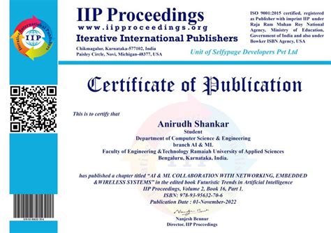 Iip Certificate Researchpaper Publications Anirudh Shankar