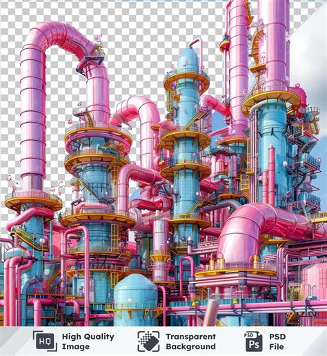 Large Daylight Refinery Complex With Pipelines Generative Ai Premium