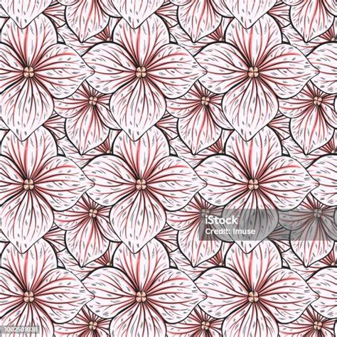 다 꽃 패턴 완벽 한 집입니다 손으로 그린 수 국 텍스처 벡터 일러스트 레이 션 개념에 대한 스톡 벡터 아트 및 기타 이미지 개념 고풍스런 귀여운 Istock