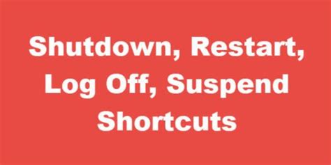 Create Shutdown Restart Log Off Suspend Shortcuts In Windows 11