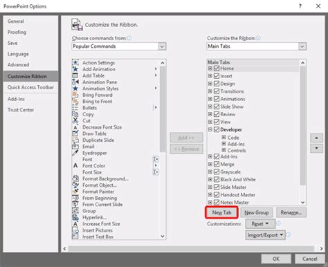 Add And Rename Ribbon Tabs In Powerpoint 2016 For Windows