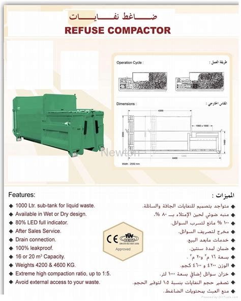 Garbage Compactor Chute Comp Newton United Arab Emirates Manufacturer Hydraulic Pressure