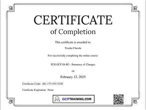 I Have Successfully Completed Ich Gcp E6 R3 Training And Received My