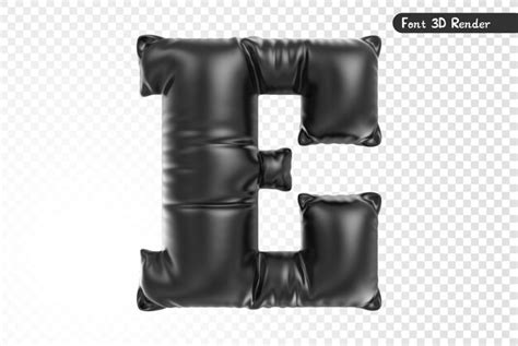 풍선 글 E 블랙 3d 렌더링 프리미엄 Psd 파일