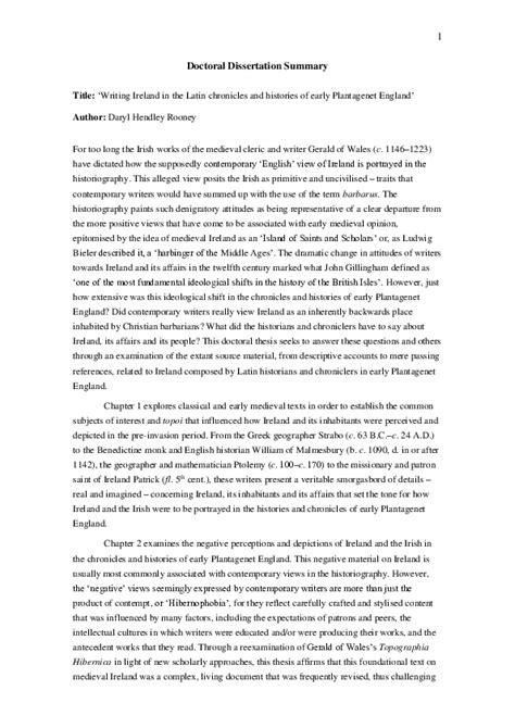 Pdf Doctoral Dissertation Summary