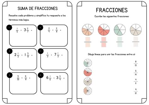 Ejercicios De Fracciones Suma Resta Multiplicacic3b3n Y Divisic3b3n