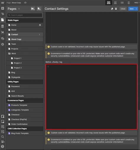 how to add custom code in webflow