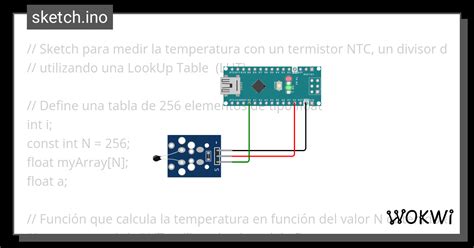 NTC DIV LUT Copy Wokwi ESP32 STM32 Arduino Simulator