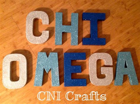 Glitter Chi Omega Letters Blue Ombre Design