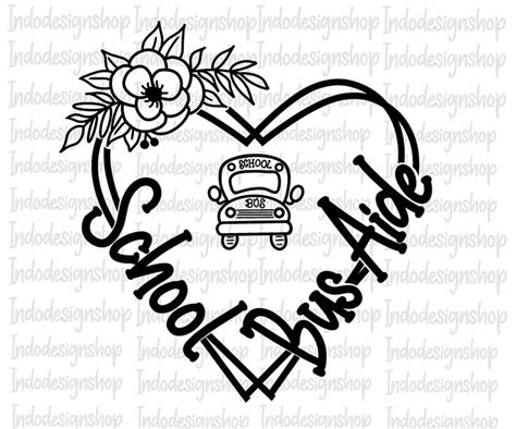School Bus Aide Svg Png School Bus Aide Svg File For Cricut Floral