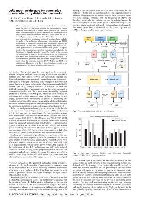 New Lora Mesh Architecture For Automation Of Rural Electricity Distribution Networks Request Pdf