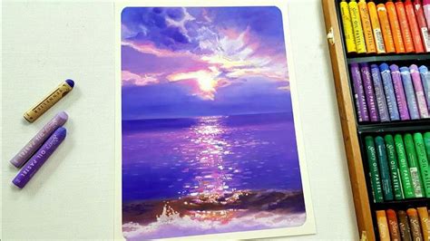 오일파스텔로 바다 노을 풍경 그리기 Oil Pastel Drawing Swanee Art 유성 파스텔 파스텔 드로잉 수채화 미술 수업