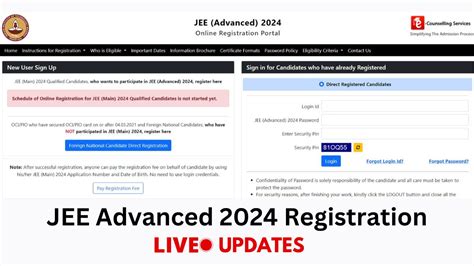 JEE Advanced Application Form OUT Live Updates Registration Starts Documents Required Fees
