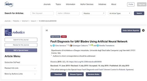 Fault Diagnosis For Uav Blades Using Artificial Neural Network