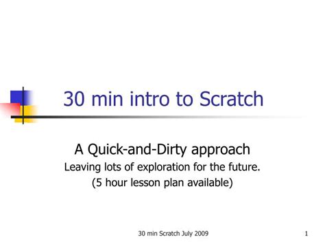 Ppt 30 Min Intro To Scratch Powerpoint Presentation Free Download Id277557