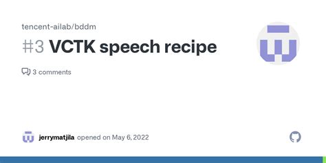 Vctk Speech Recipe · Issue 3 · Tencent Ailabbddm · Github