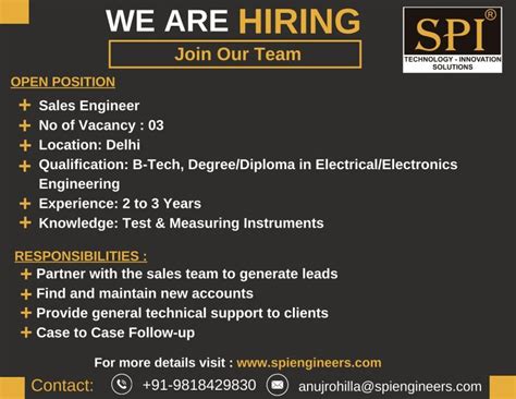 Spi Engineers Pvt Ltd On Linkedin Exciting Opportunity Alert Spi Engineers Is Now Hiring