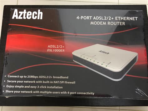 Aztech 4 Port ADSL2 2 Ethernet Modem Router Computers Tech Parts Accessories Networking
